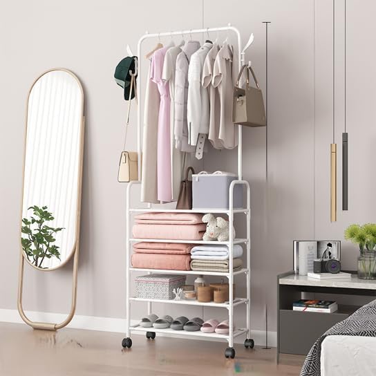 Amazon.co.jp: Hanger Rack, Coat Rack, Slim, Durable, Shoe Rack, Coat ...