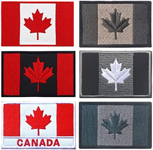 EmbTao Canada Flag Embroidered Patch Canadian Maple Leaf Iron On Sew On ...