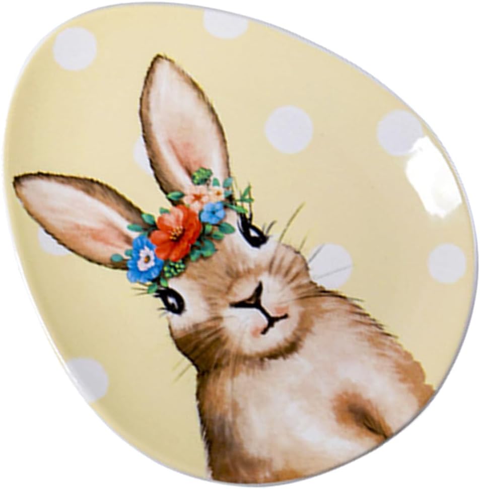 Amazon.com | DOITOOL Bunny Rabbit Dinner Plates Easter Egg Shaped ...