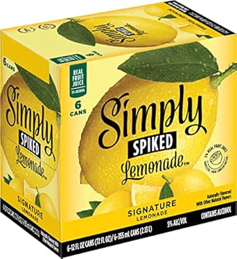 Amazon.com: Simply Spiked Signature Lemonade, 6 Pack, 12 fl oz Cans, 5% ...