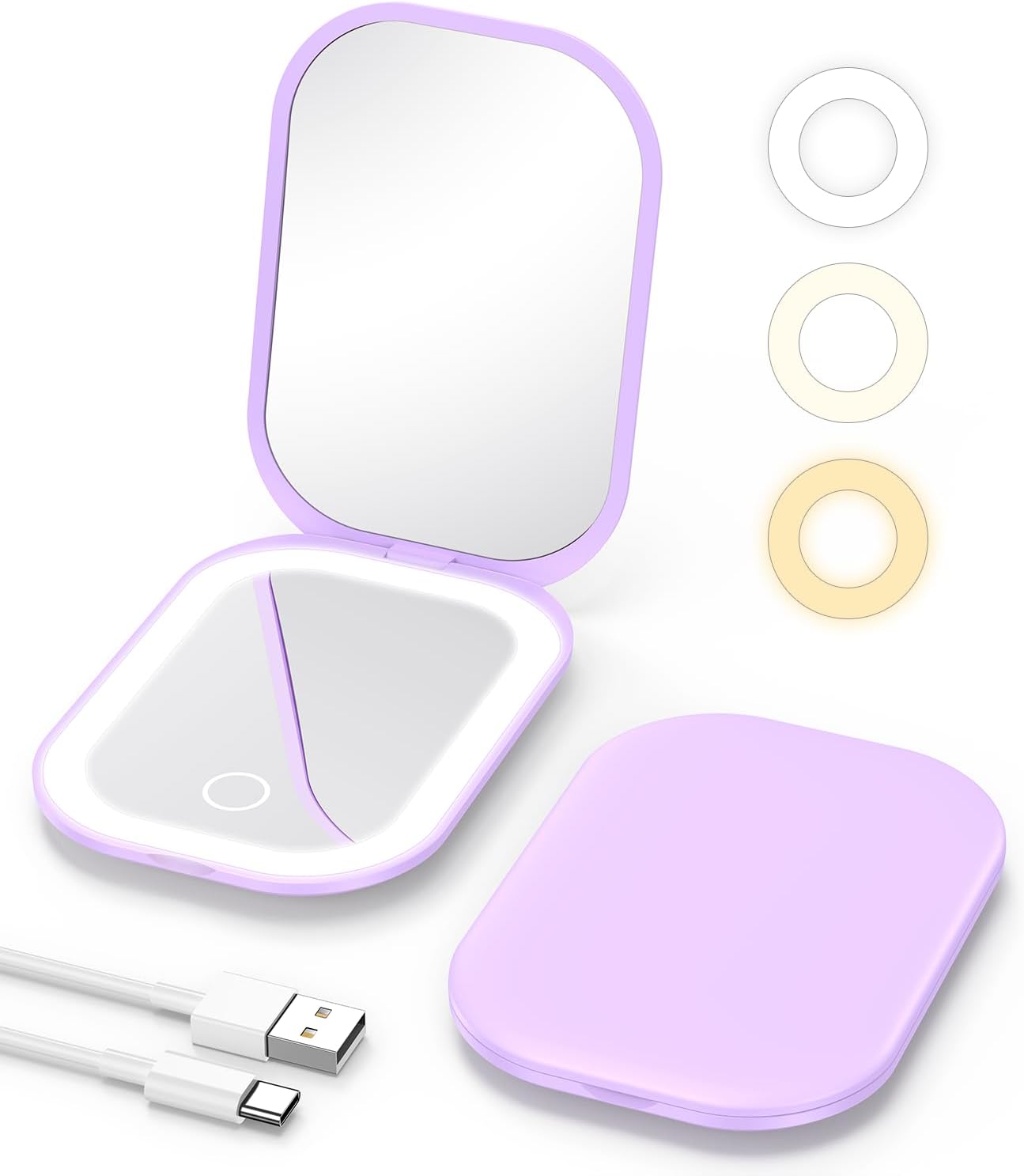 Amazon.com: Gospire Lighted Compact Mirror with Light and Magnification ...