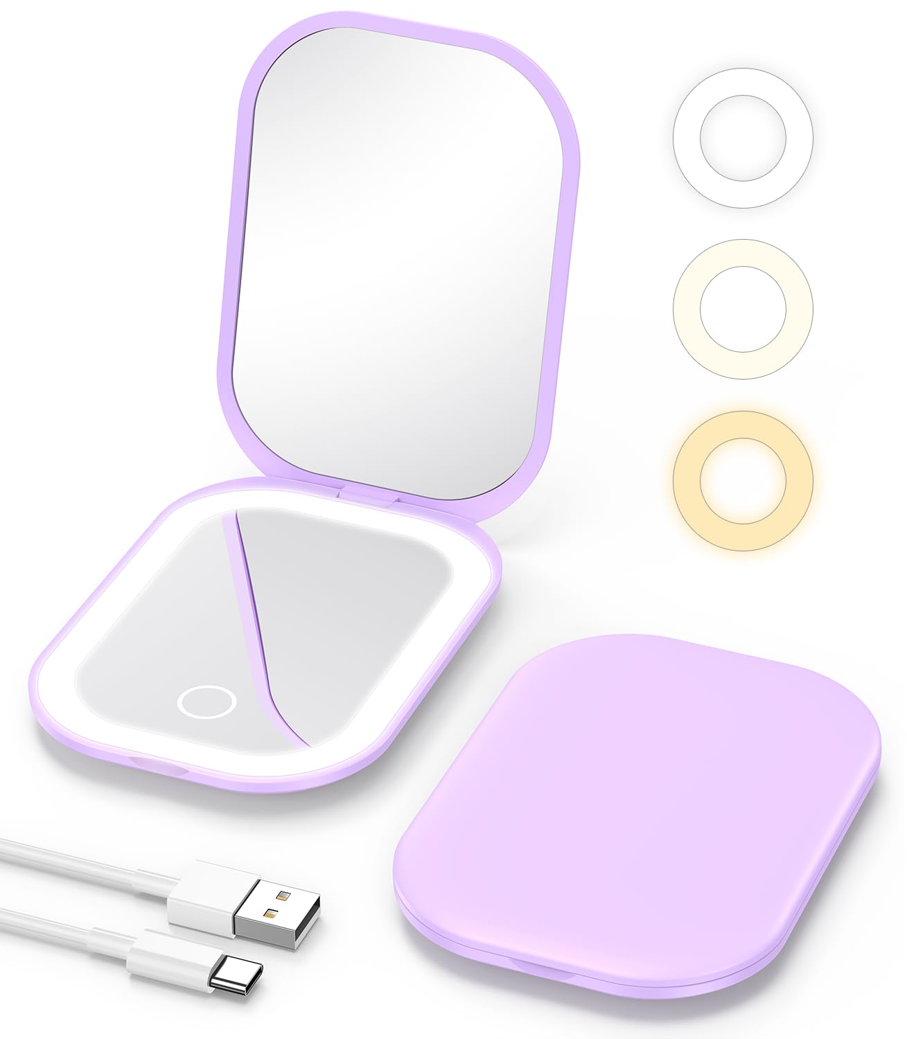 Amazon.com: Gospire Lighted Compact Mirror with Light and Magnification ...