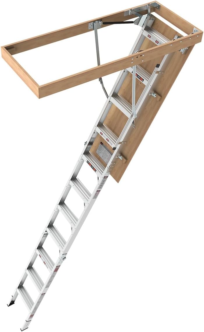Lyromix Aluminum Attic Ladder Pull Down System, 10 Foot Pull Down ...