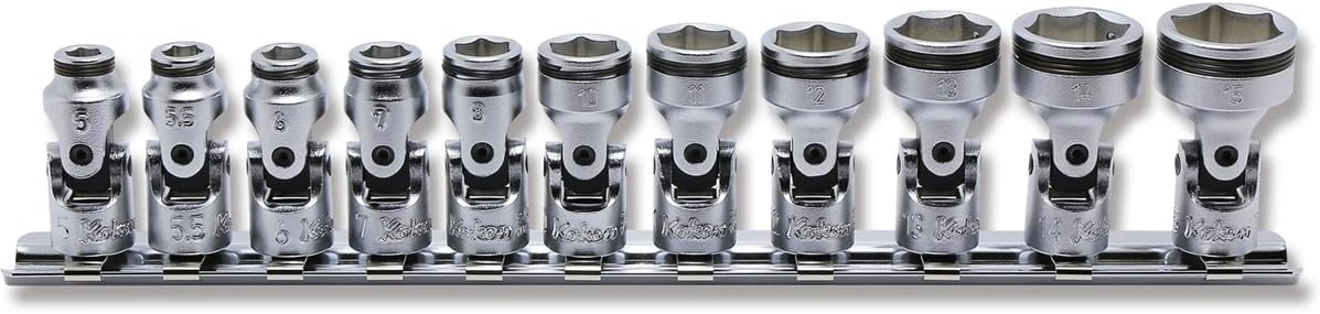 Ko-ken USA 1/4 Sq. Dr. Universal NUT GRIP® Socket Set, 5mm-15mm - 11 ...