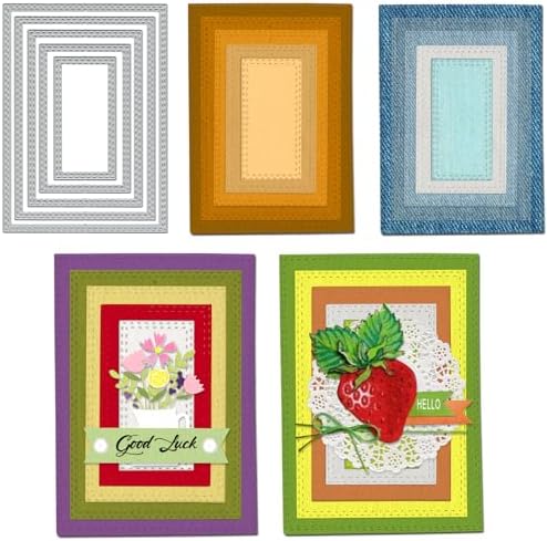 6 Pcs Vintage Torn Rectangle Frame Stitched Cutting Dies,Letmefun Metal ...