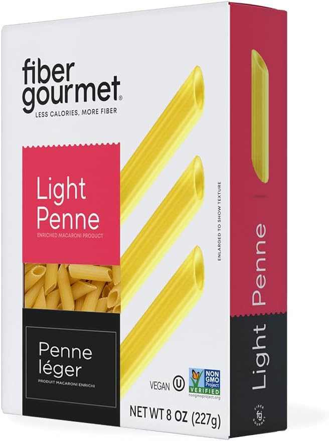 Fiber Gourmet Pasta - Light Penne Pasta - Low Net Carb, Fibre-Rich, Low ...