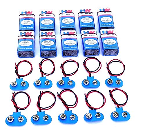 AVS COMPONENTS 9v Hi Watt Battery with Battery Clip Connector (Combo ...