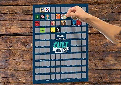 #winning 100 Cult Movies Scratch Poster : Amazon.co.uk: Home & Kitchen