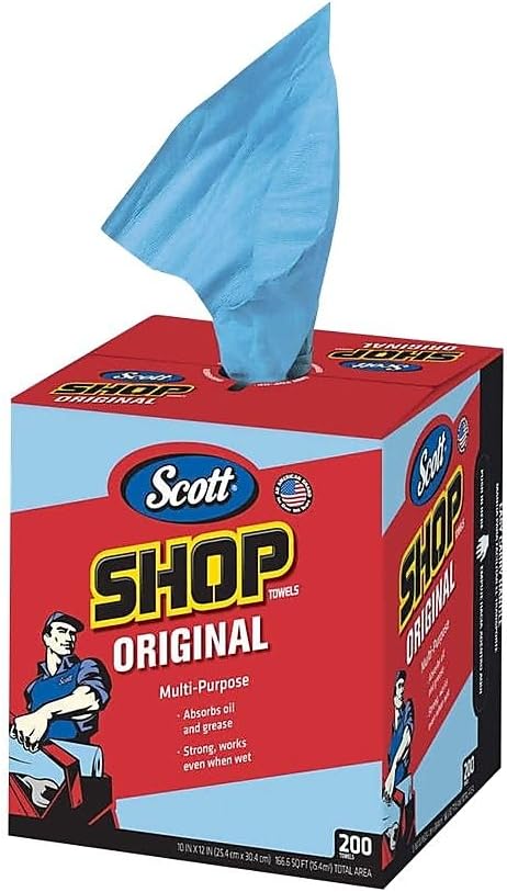 Amazon.com : Scott Shop Towels Wipers Blue 200 Wipers/Box 8 Boxes ...