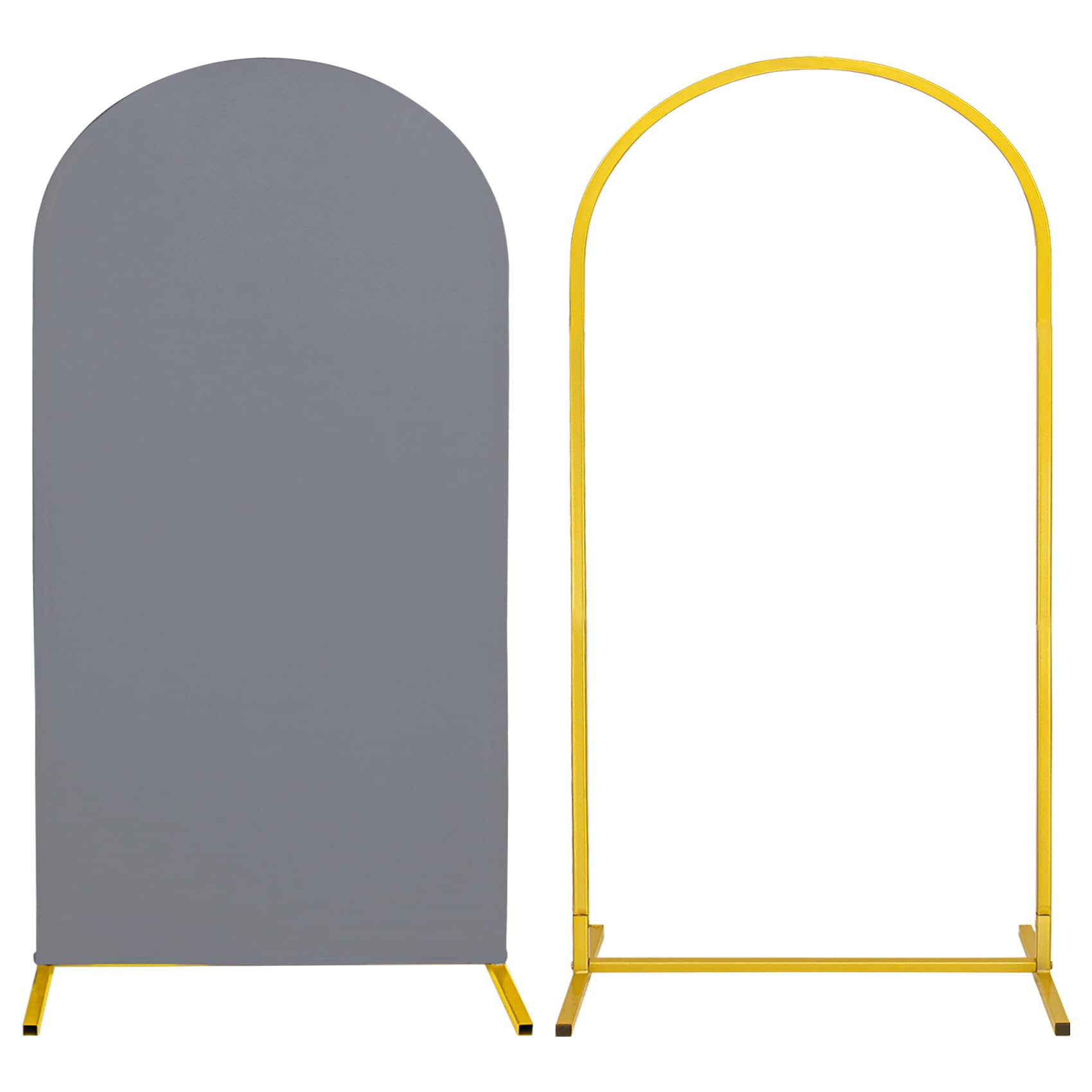 Amazon.com: Metal Arch Stand and Cover Set,1 Grey Spandex Fitted ...