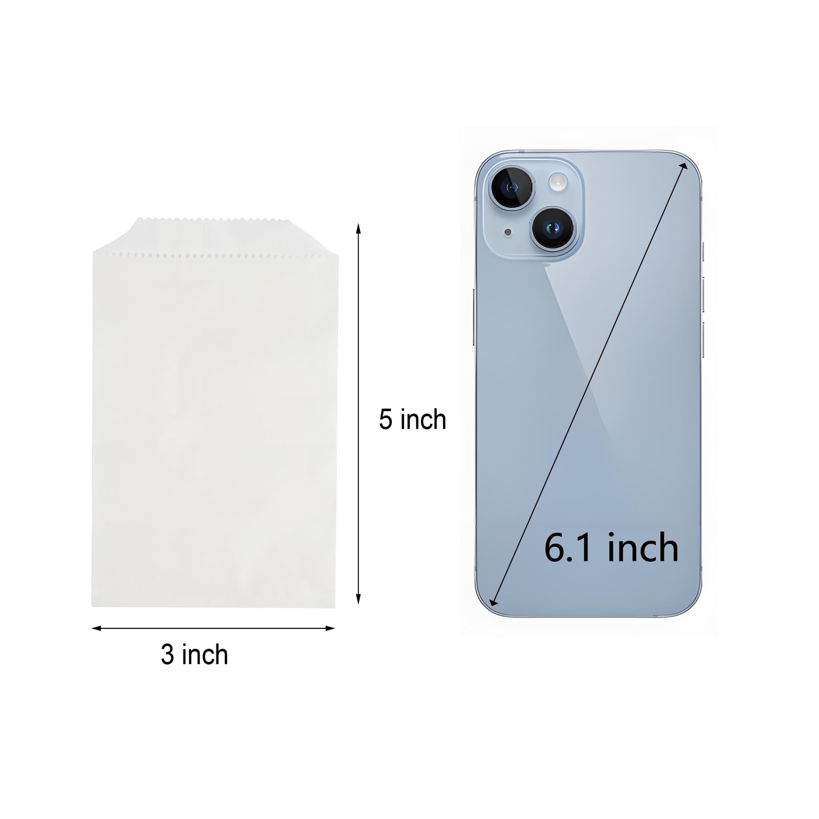 Snapklik.com : 100-pack 3x5 Inches Mini Size White Kraft Paper Bags For ...