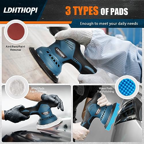 Snapklik.com : LDHTHOPI Cordless Buffer Polisher, 2000mAh 12V Battery ...
