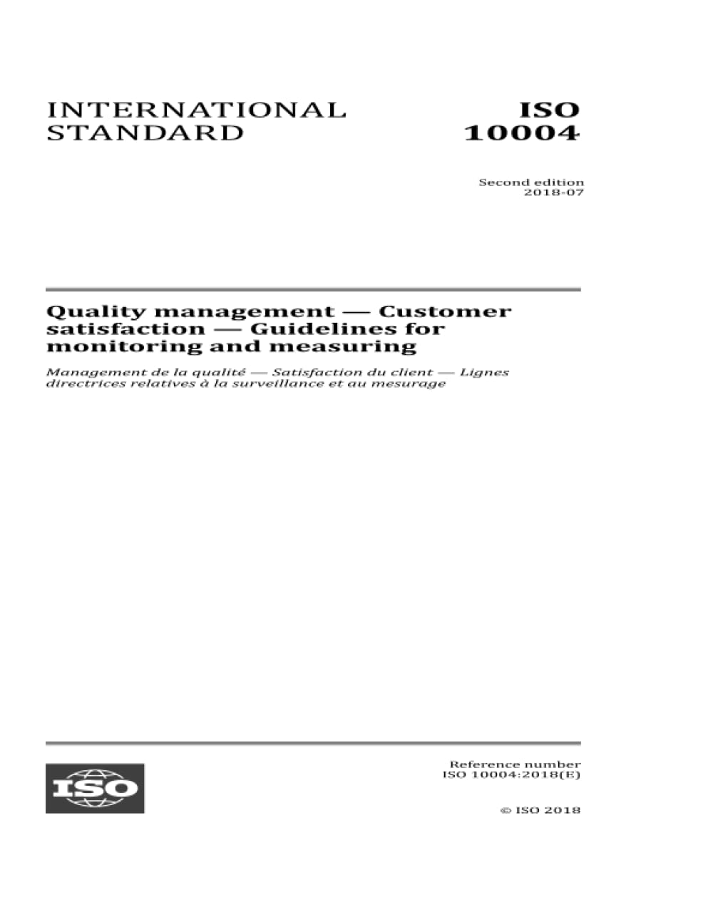 ISO 10004:2018, Second Edition: Quality management - Customer ...