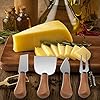 Amazon.com: BSSRC 4 Piece Cheese Knives Set with Wooden Handle, Mini ...