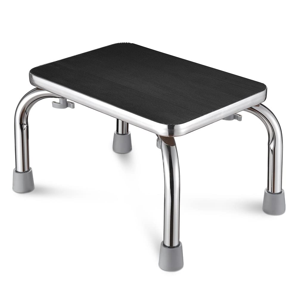 Amazon.com: Medical Foot Step Stool Anti-Skid Rubber Platform Chrome ...