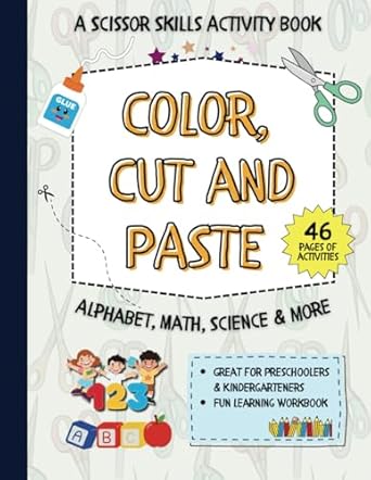 Coloring, Cut and Paste Activity Book for Kids with Educational ...