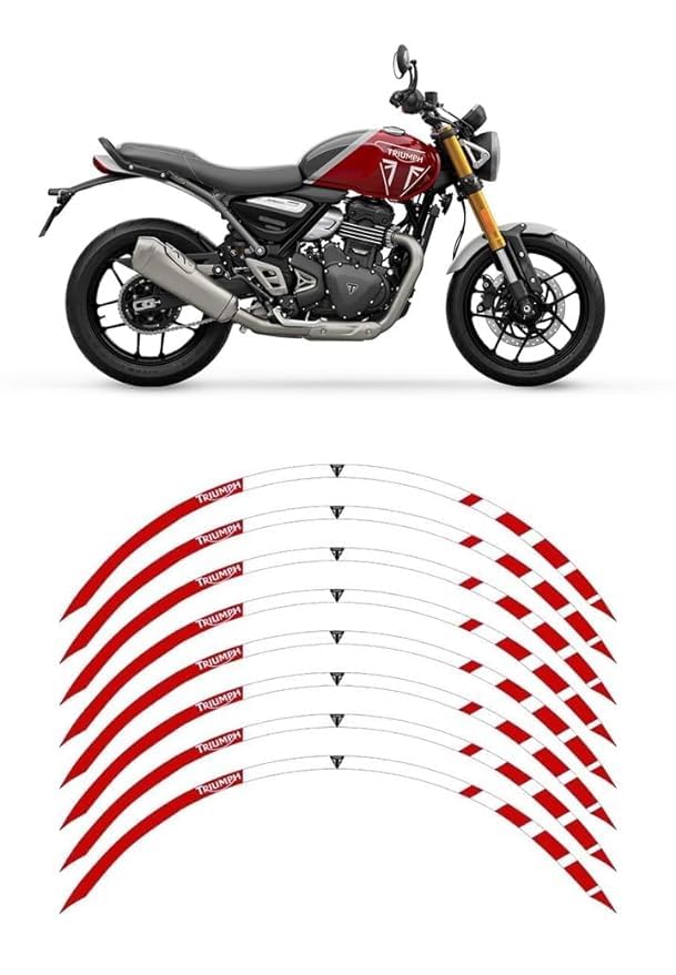 Red Triumph Rim Stickers Kit for Any Motorcycles by Life Fit Sports ...