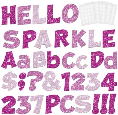 Amazon.com: 237 Pcs Glitter Bulletin Board Letters, Numbers and ...