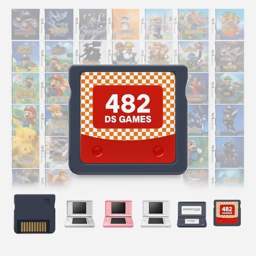 DS Game, 482 in 1 Game Cartridge Multicart, Game Pack Card Super Combo ...
