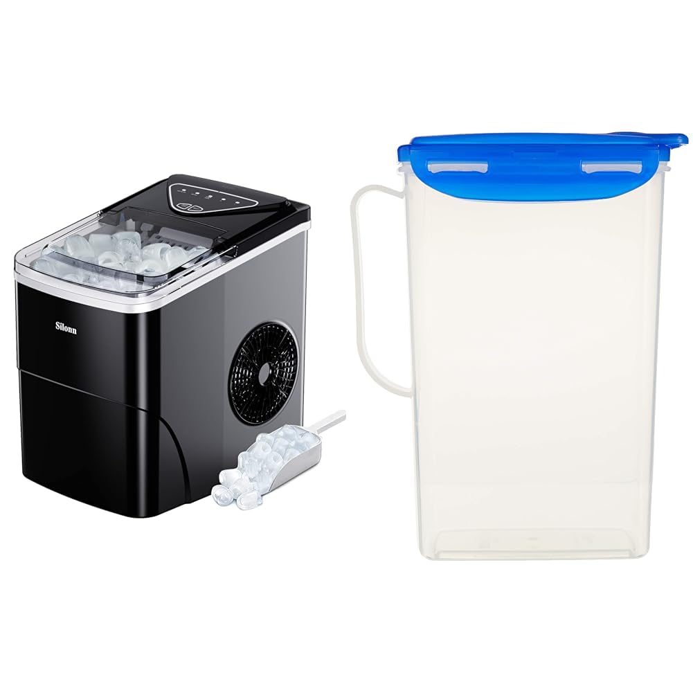 Amazon.com: Silonn Ice Maker Countertop with LocknLock Aqua Fridge Door ...