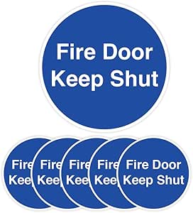 Pack of 6 Fire Door Keep Shut Stickers (80 mm) Fire Door Stickers ...