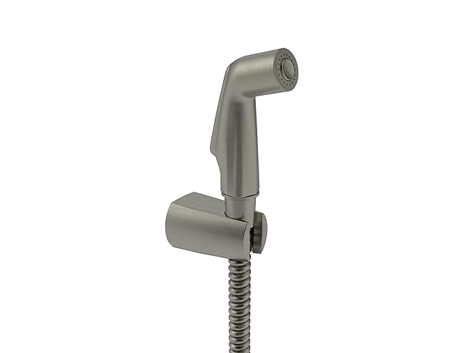 Kohler 12927IN-BN Metal Health Faucet With Hose And Holder, Silver ...