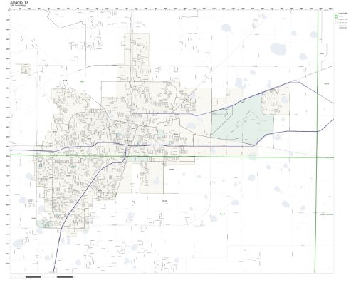 Amazon.com : ZIP Code Wall Map of Amarillo, TX ZIP Code Map Not ...