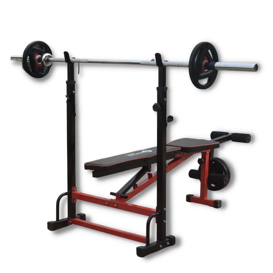 HASHTAG FITNESS bench gym equipment set for home workout, Flat/Incline ...