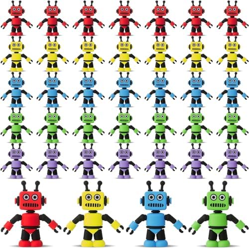 Amazon.com: Vertintong 25 Pcs Colorful Mini Robot Figure Toy Tiny Robot ...