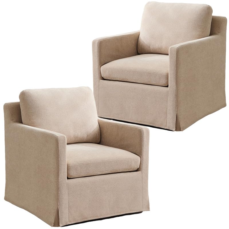 Amazon.com: AZSJML Swivel Accent Chair Set of 2, 360 Degree Square ...