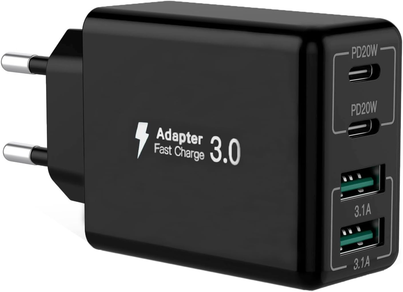 Chargeur USB C, 40 W 4 Ports USB C, Bloc de Charge Rapide Double Port ...