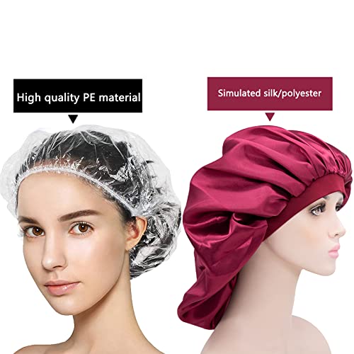 AUXHCYL 42PCS Shower Caps Silk Bonnet for Sleeping Women Girls Satin ...