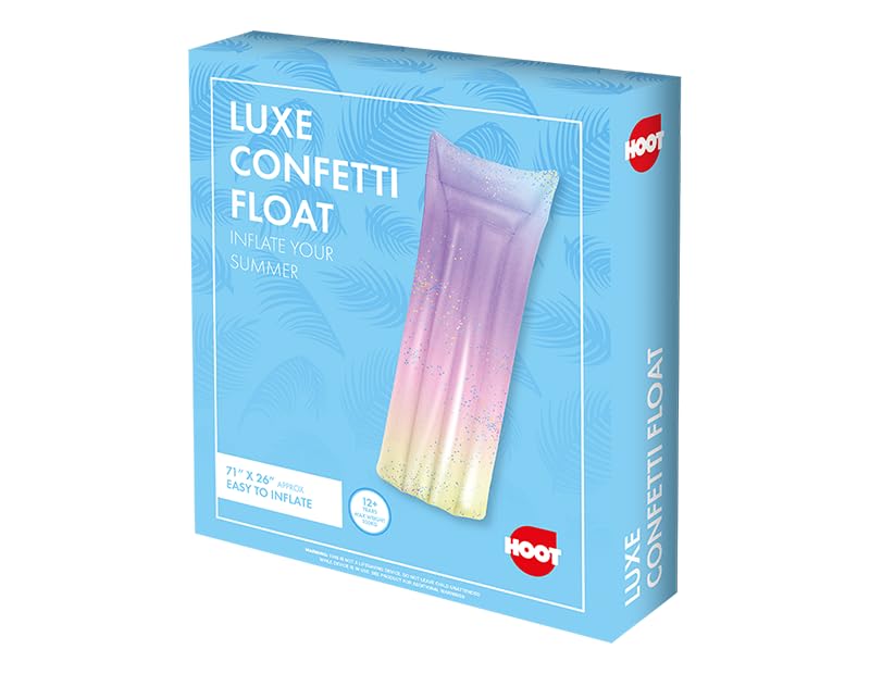 Inflatable Pool Lounger – Printed Float with Confetti for Summer Fun ...