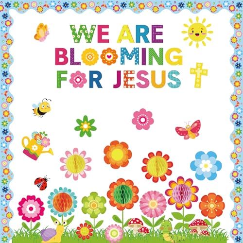 Amazon.com : Pajean 72 Pcs We are Blooming for Jesus Spring Bulletin ...