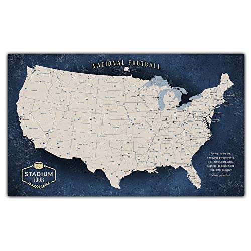 Amazon.com: Holy Cow Canvas Personalized Canvas Football Stadium Map ...