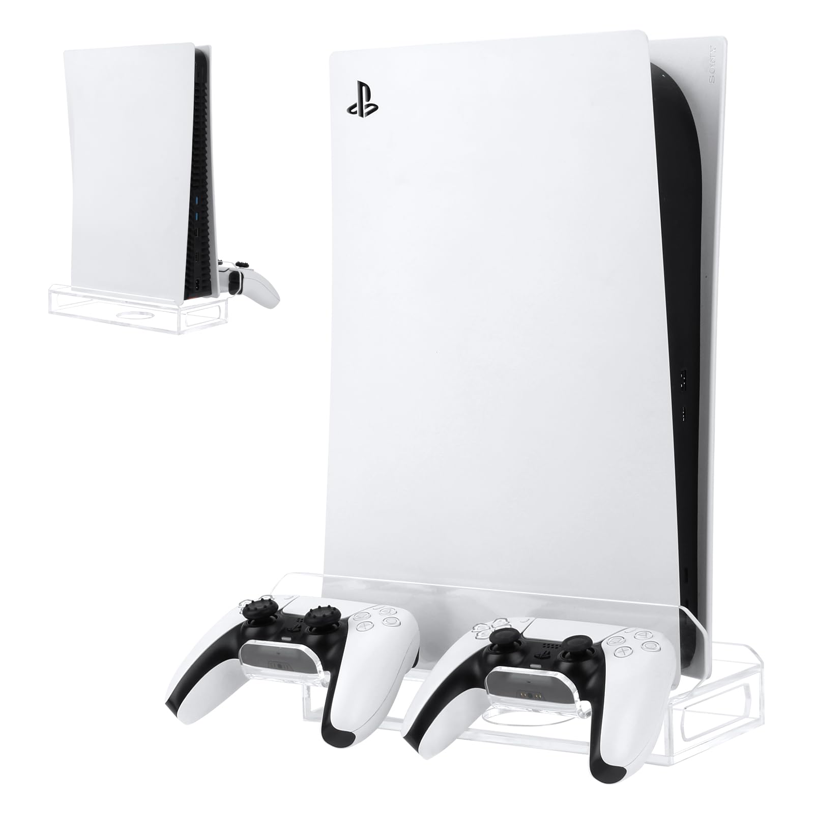 Amazon.com: Desing Wish PS5 Table Base Stand with 2 Controller Holders ...