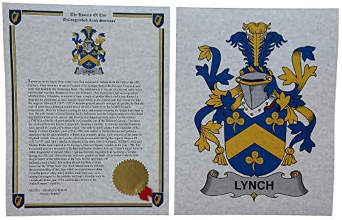 Amazon.com: Lynch - Coat of Arms and Last Name History - 8.5x11 Print ...