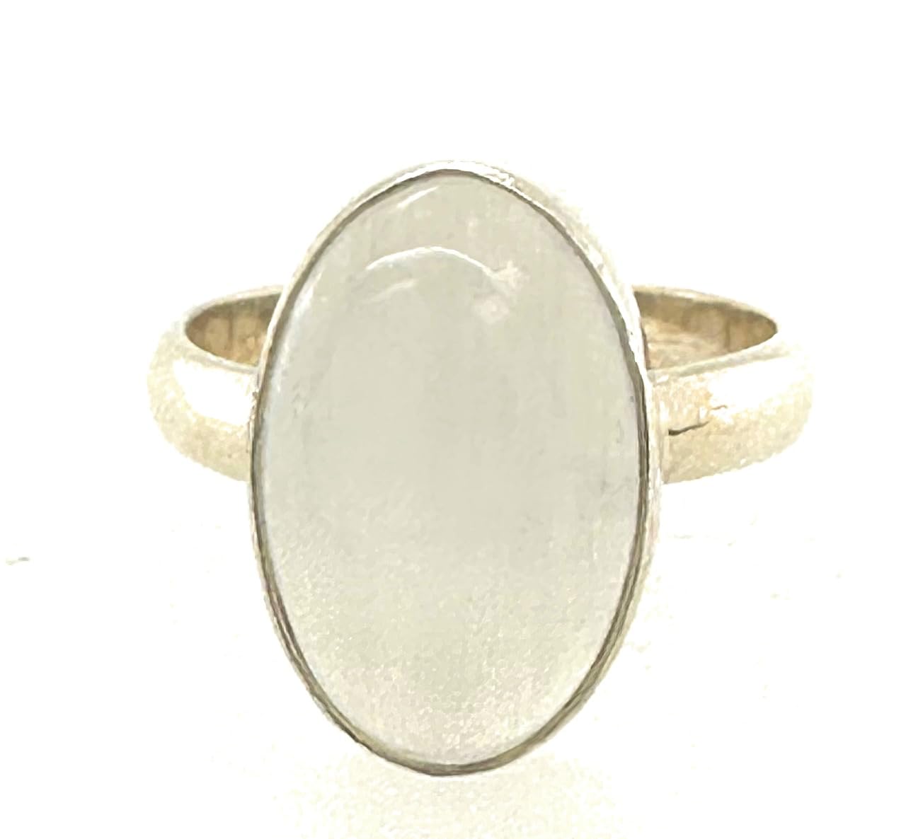 Amazon.com: Genuine White Selenite 925 Solid Sterling Silver Ring Size ...