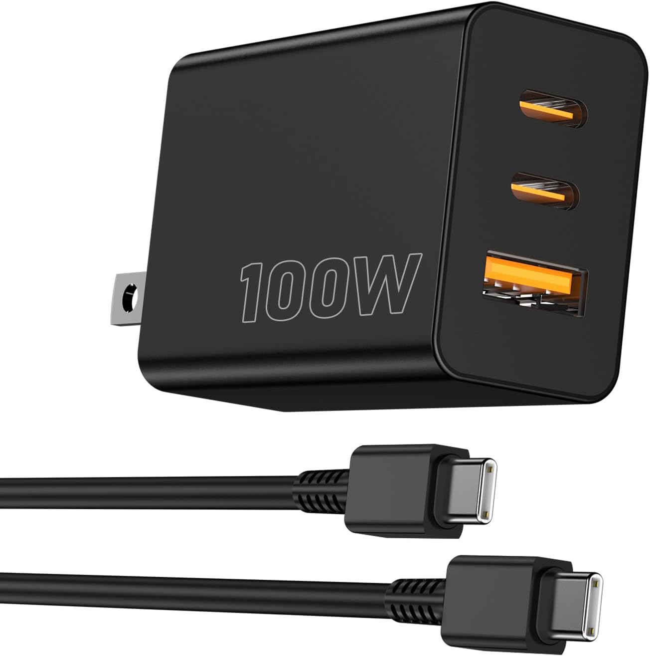 Amazon.com: 100W USB C Charger Block,3 Port GaN+ USB-C Wall Charger ...