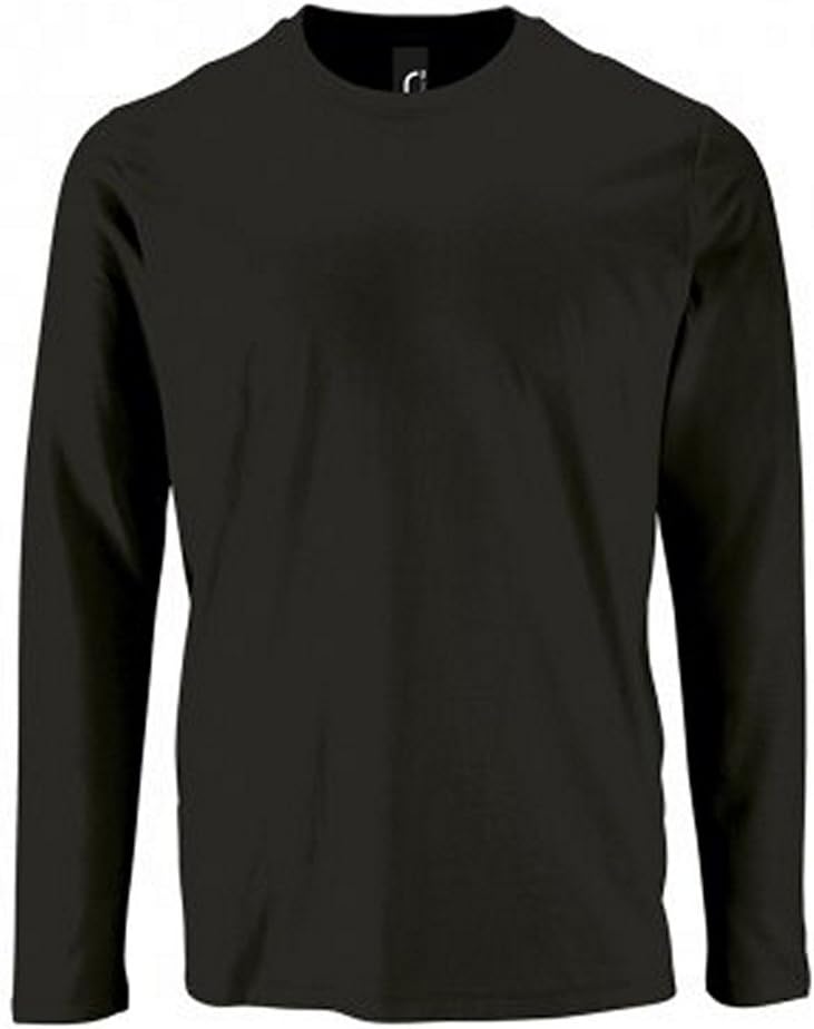 Amazon.com: SOL'S Mens Imperial Long Sleeve T-Shirt (XXL) (Deep Black ...
