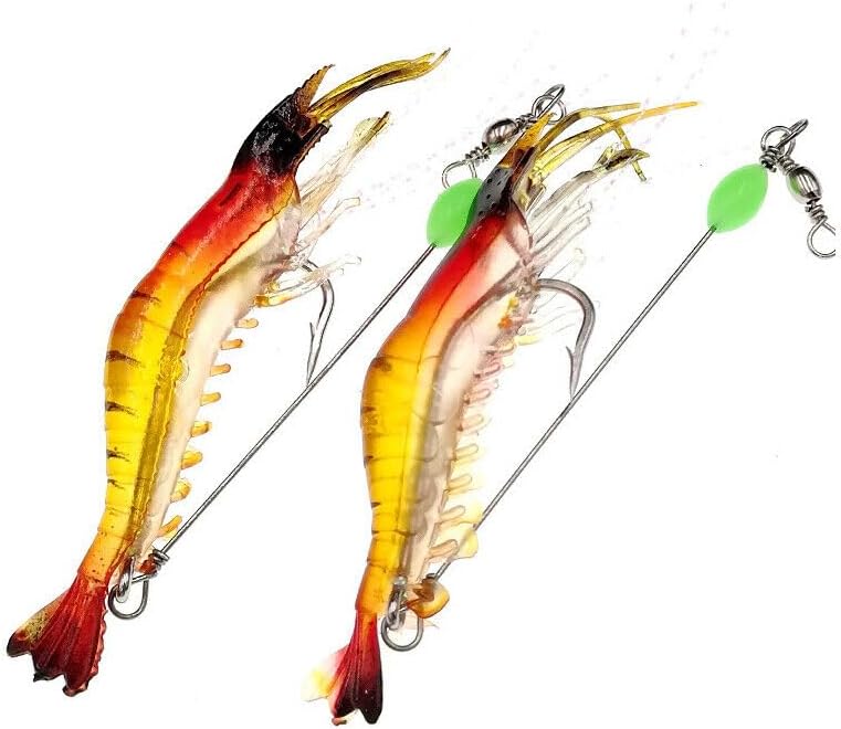 10 Pack Soft Plastic Fishing Lures - 9cm Prawn Shrimp Lures for ...