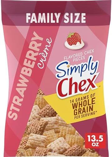 Amazon.com: Simply Chex Strawberry Crème Flavored Chex Pieces, Snack ...