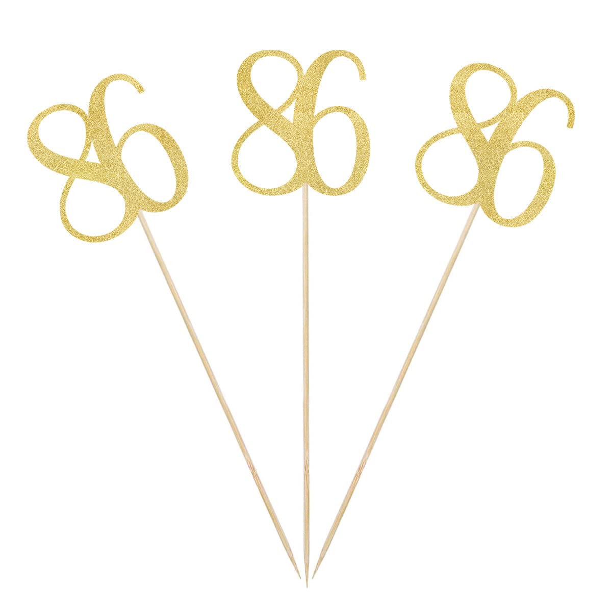 Amazon.com: Gold Glitter 86th Birthday Centerpiece Sticks, 12-Pack ...