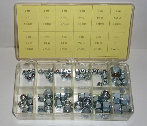 Locking Hex Nut Assortment, Nylon Stop Nuts: Amazon.com: Industrial ...