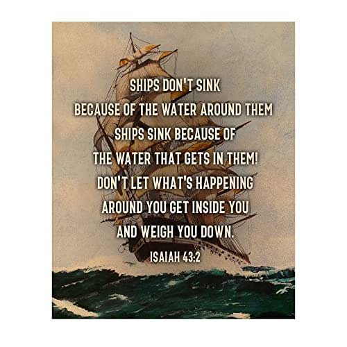 Amazon.com: Ships Don't Sink - Bible Verses Wall Decor, Inspirational ...