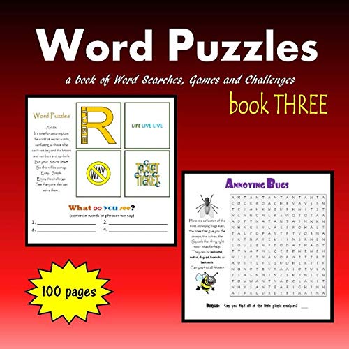 Word Puzzles, book THREE: a book of Word Searches, Games and Challenges ...