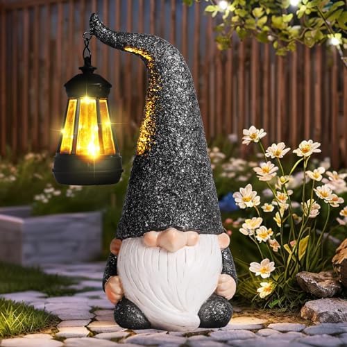 IOKUKI Solar Garden Statues Frog,Outdoor Statues with LED Lantern,Frog ...
