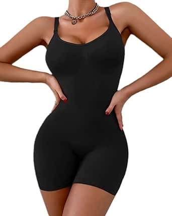 Amazon.com: QOU Shapewear Tummy Control Bodysuit Body Shaper Seamless ...