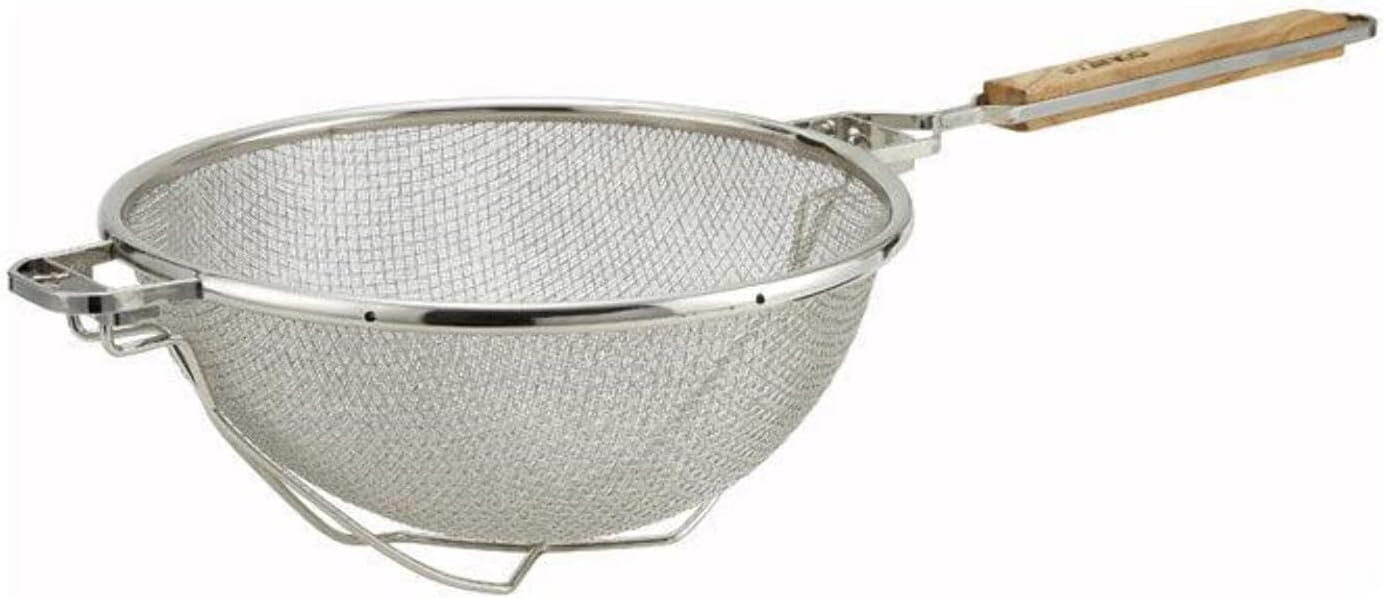 Amazon.com: Tablecraft 10-1/4" Double Mesh Tinned Strainer w/Wooden ...