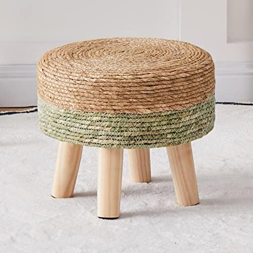 Amazon.com: Cpintltr Round Ottoman Natural Seagrass Footstool Poufs ...